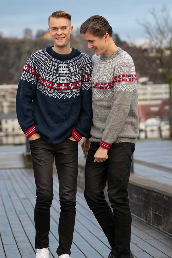 2003-2 Heia Norge genser grå - Garnius