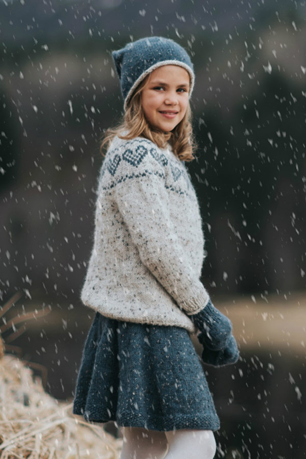 73-01 Hjertegenser barn grå - Garnius