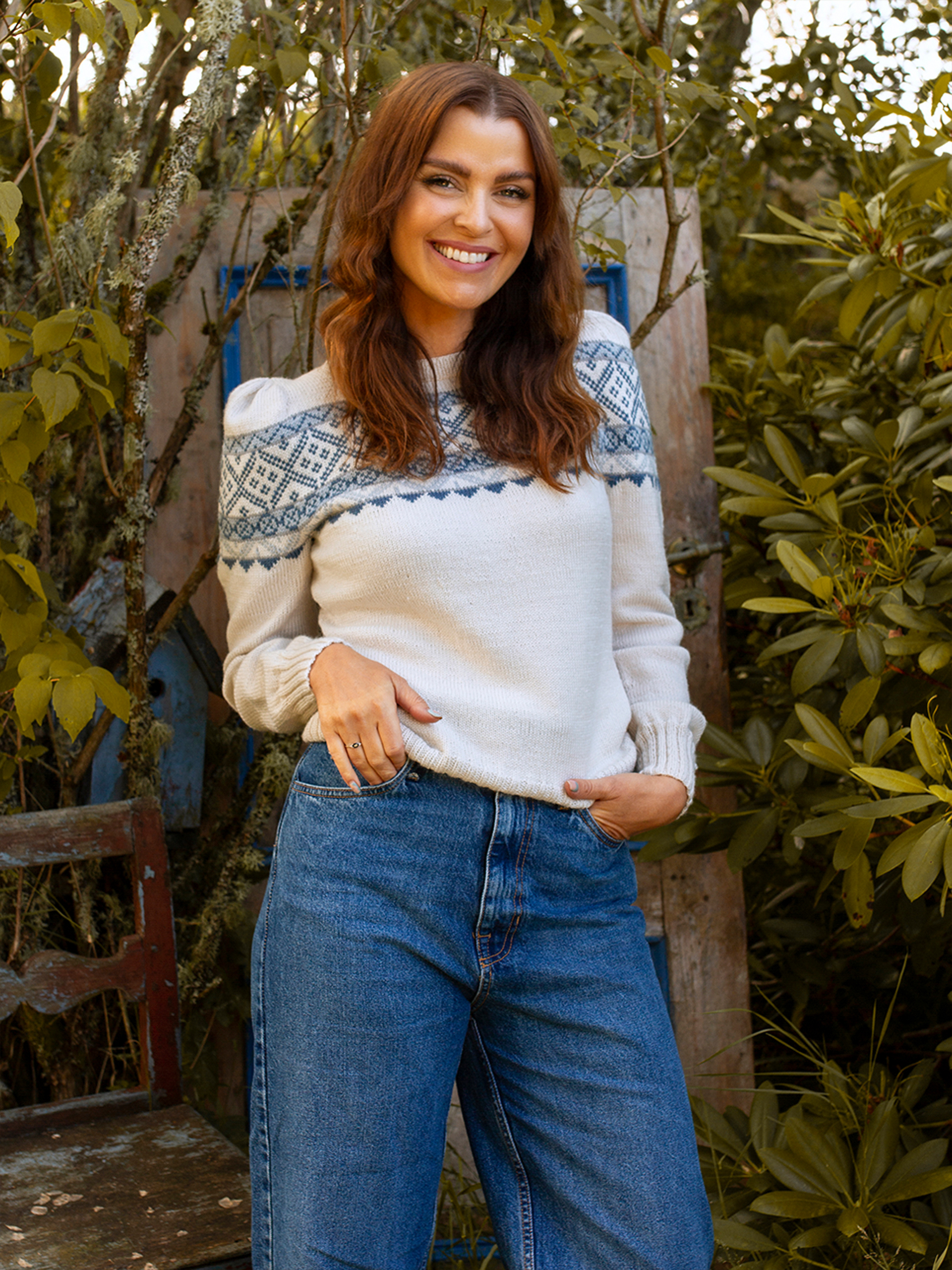 BIRGIT genser kitt/denim - Garnius