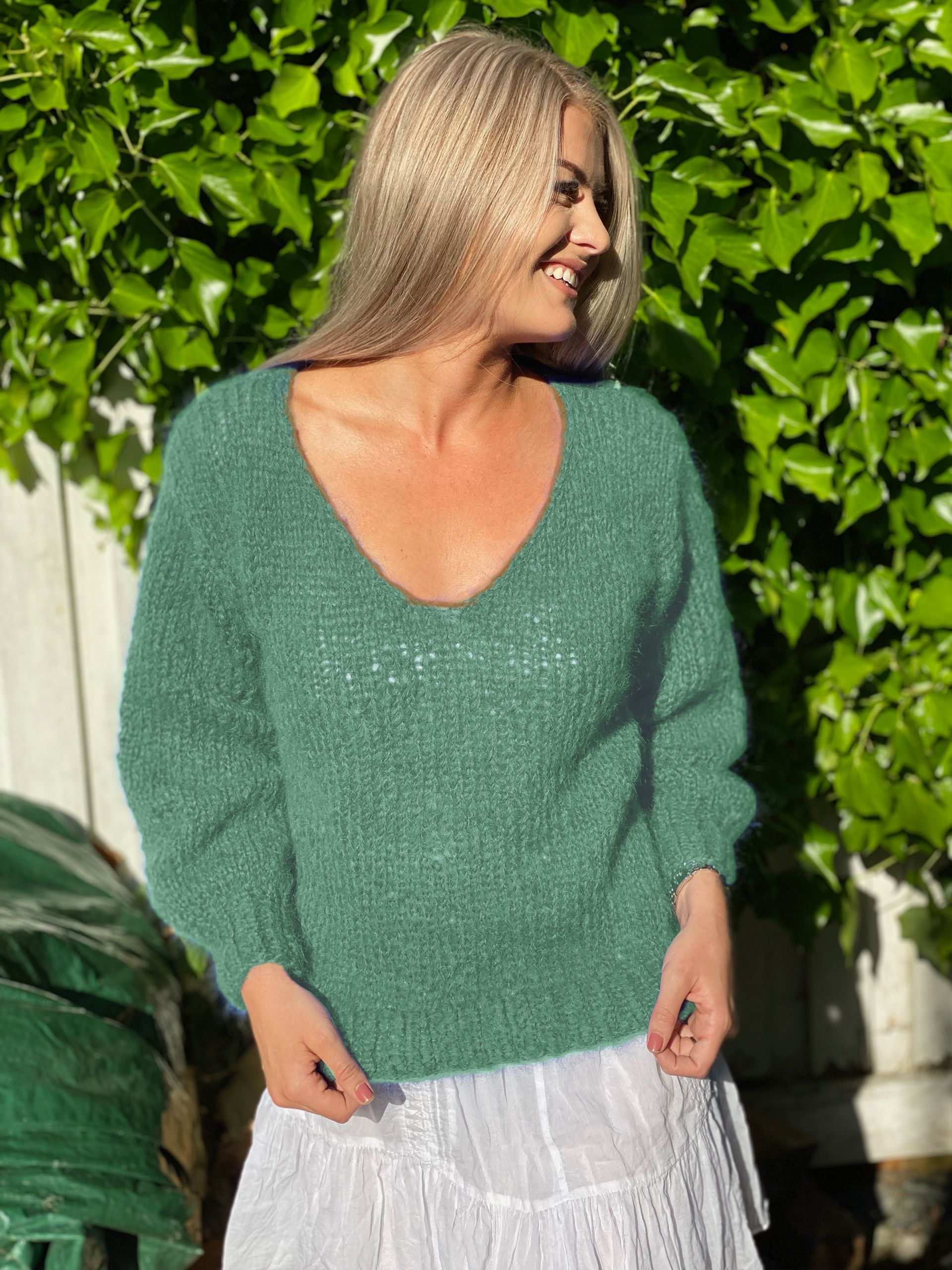 AMANDA genser jadegrønn - Garnius