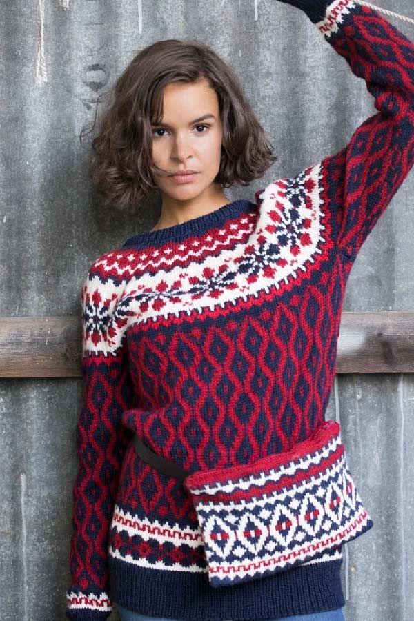 394-11 Anitra lang genser marine - Garnius - Garnius.no