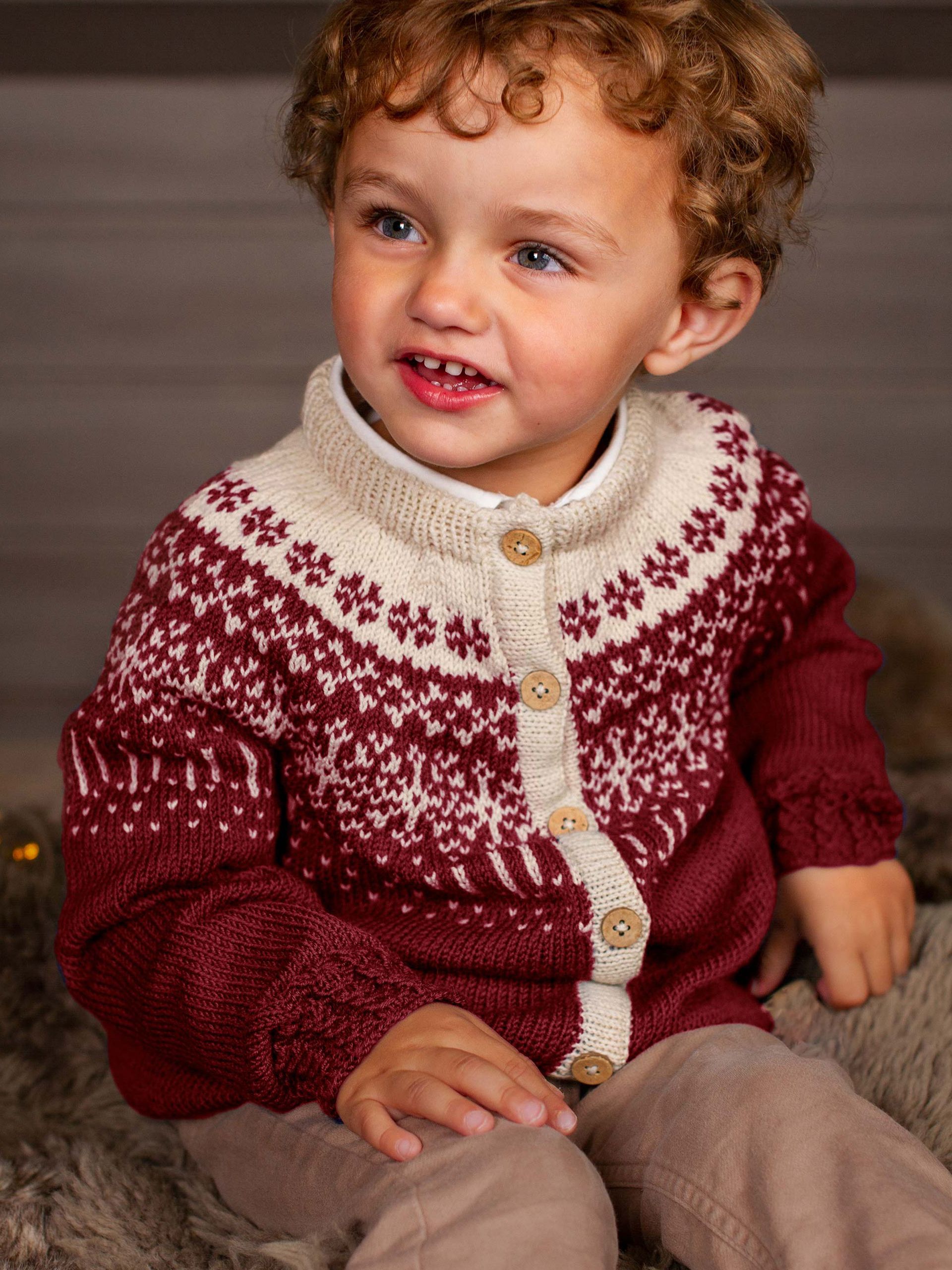 STJERNESKUDD jakke barn burgunder (Woolevo) - Garnius - Garnius.no