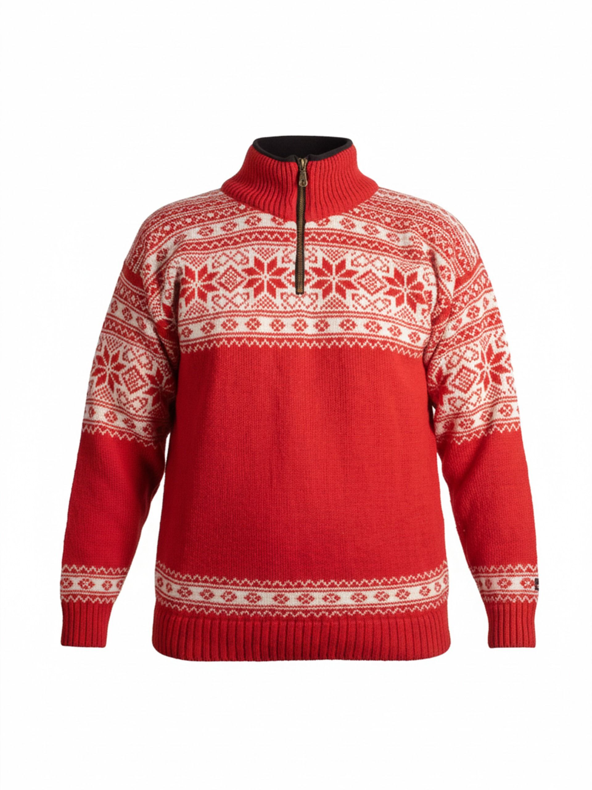 Str. S - Hygge unisex genser m/zip rød - Garnius