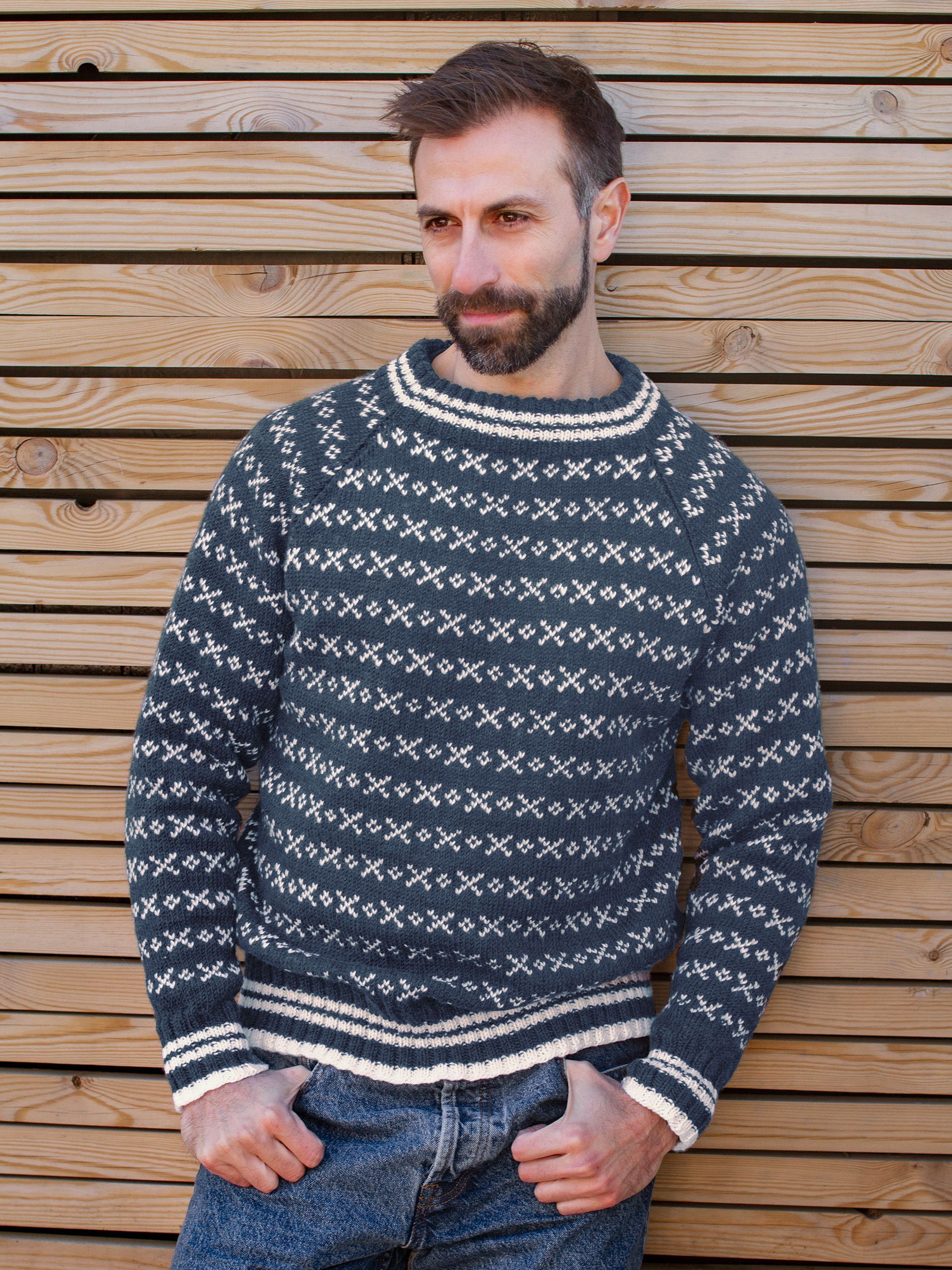 HUSAVIK Islender herre gråblå (Woolevo) - Garnius