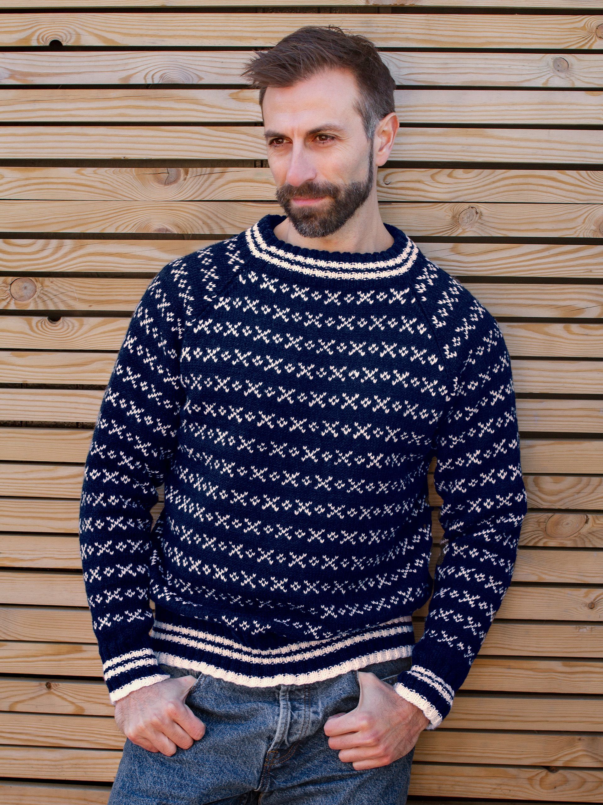 HUSAVIK Islender herre marine (Woolevo) - Garnius