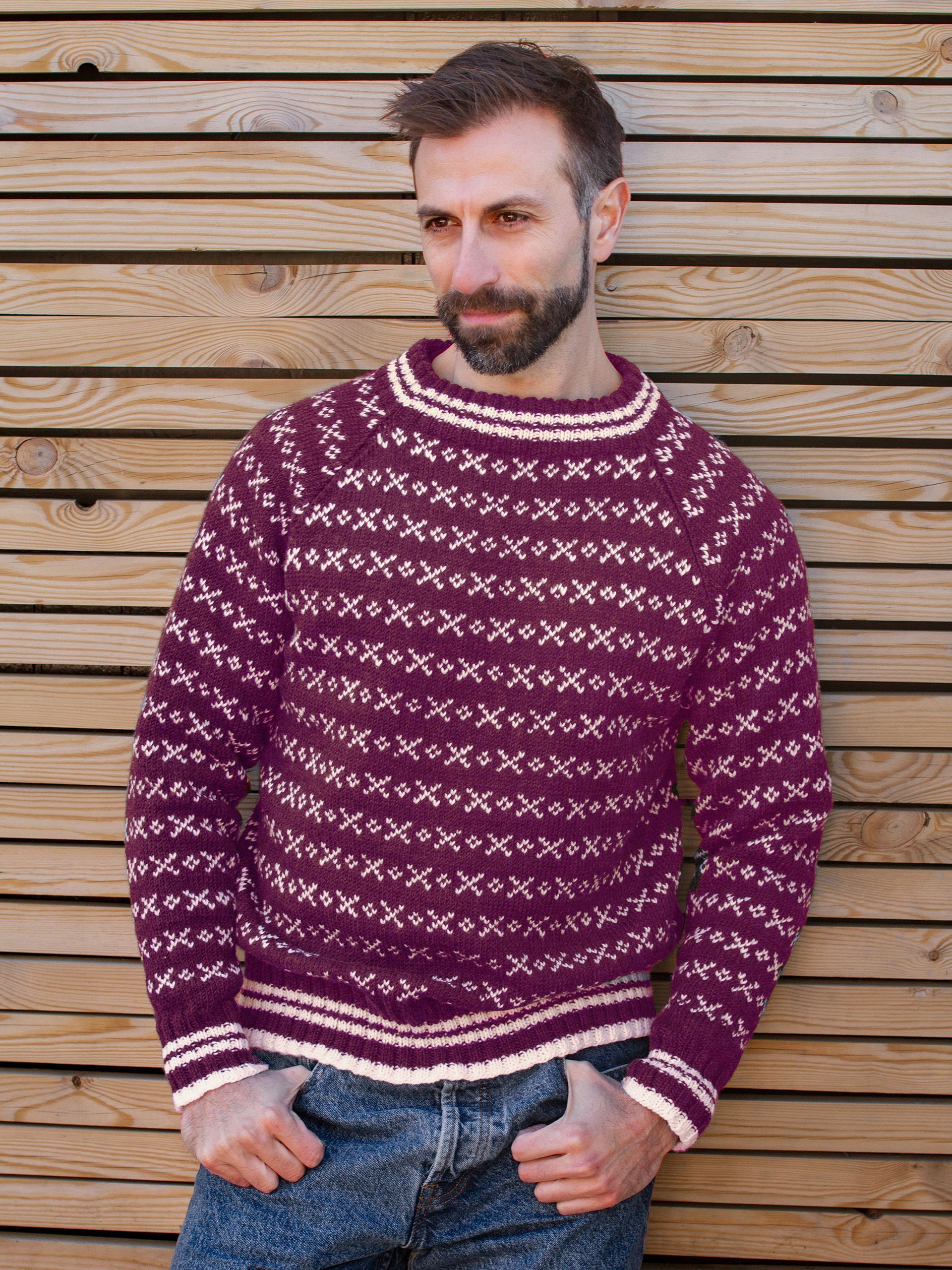 HUSAVIK Islender herre rødlilla (Woolevo) - Garnius