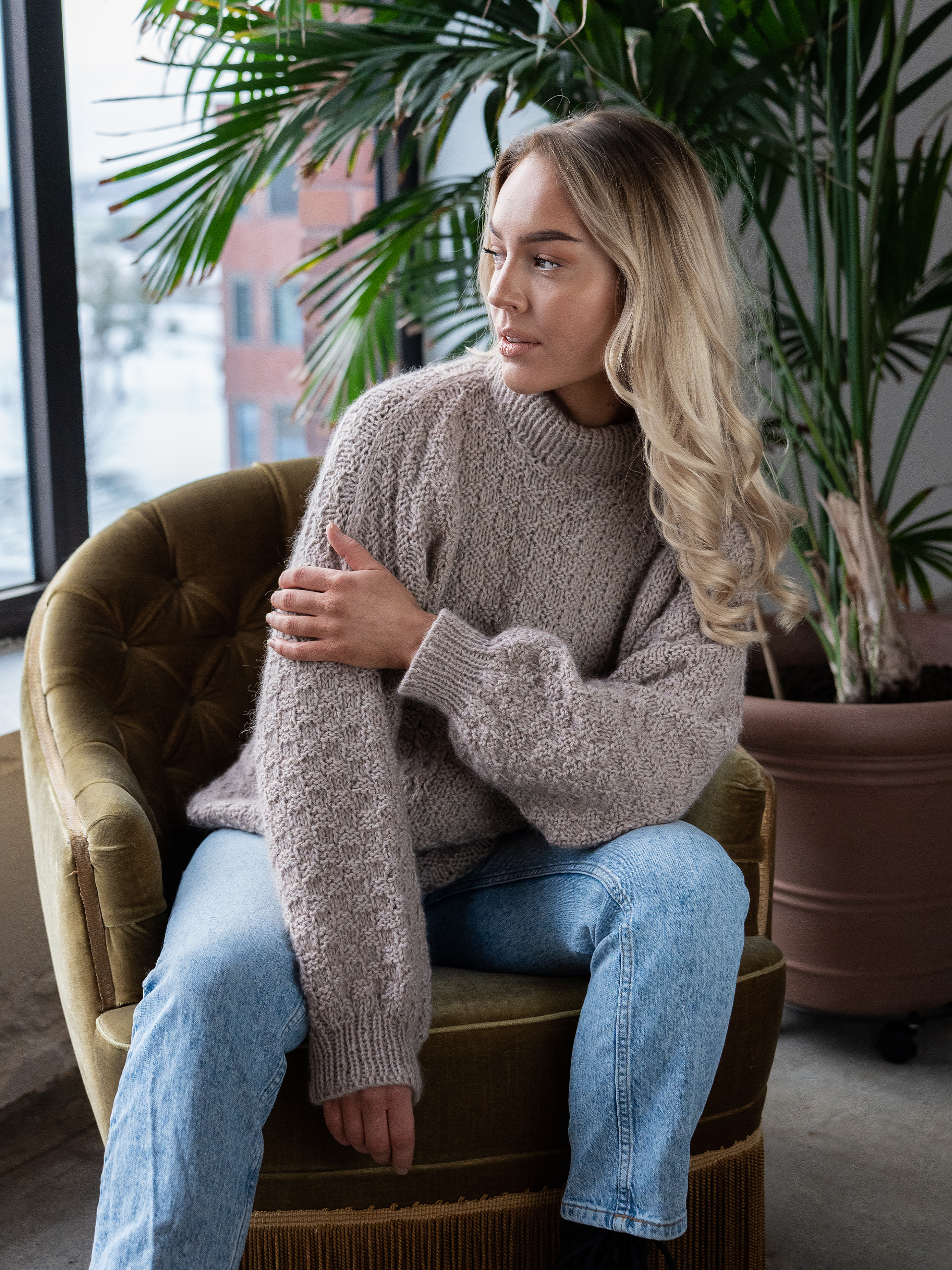 Løken genser beige - Garnius