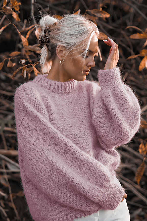 THE BASIC genser pudderrosa - Garnius - Garnius.no