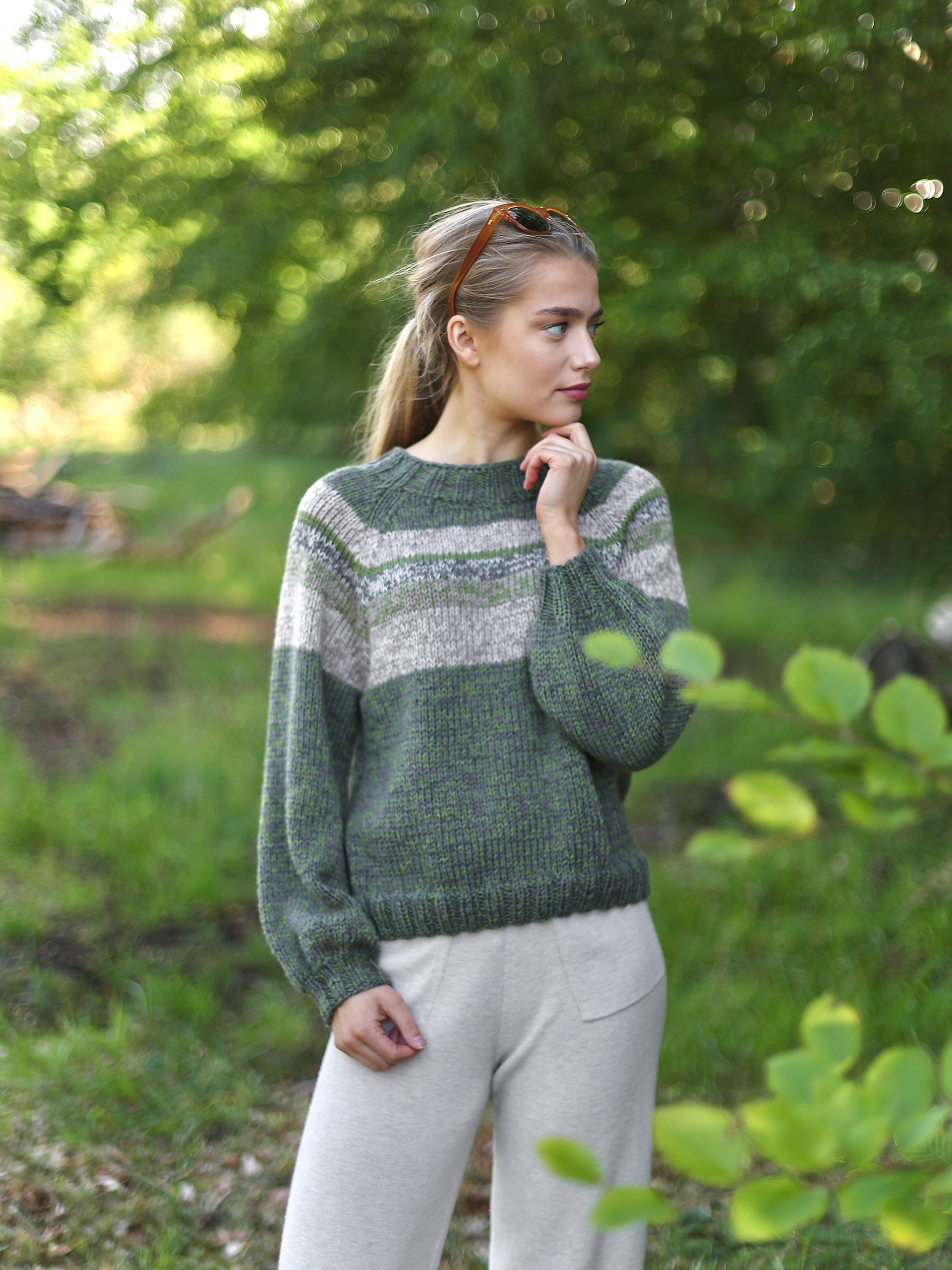 RAW genser grønn/beige - Garnius