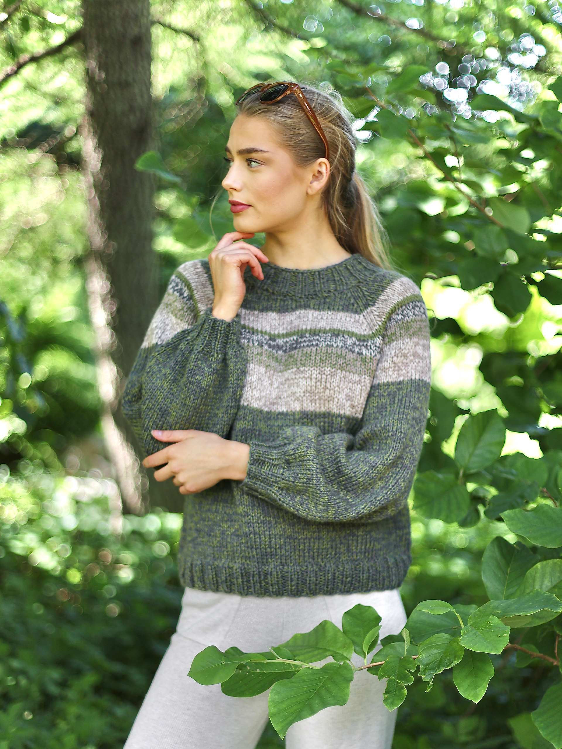 RAW genser grønn/beige - Garnius